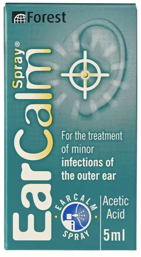 EarCalm Spray 5ml Antibacterial Treatment for Outer Ear Infection ...