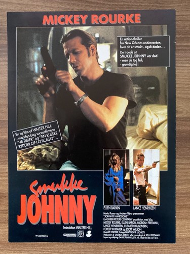 Johnny Handsome Mickey Rourke, Ellen Barkin 1989 Danish Press Release ...