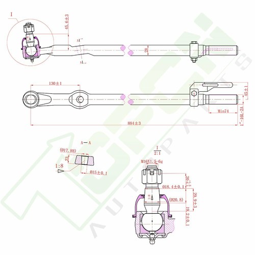 1x Replacement DS80749 Front Tie Rod End Fits For 2005 2006 2007-2010 ...