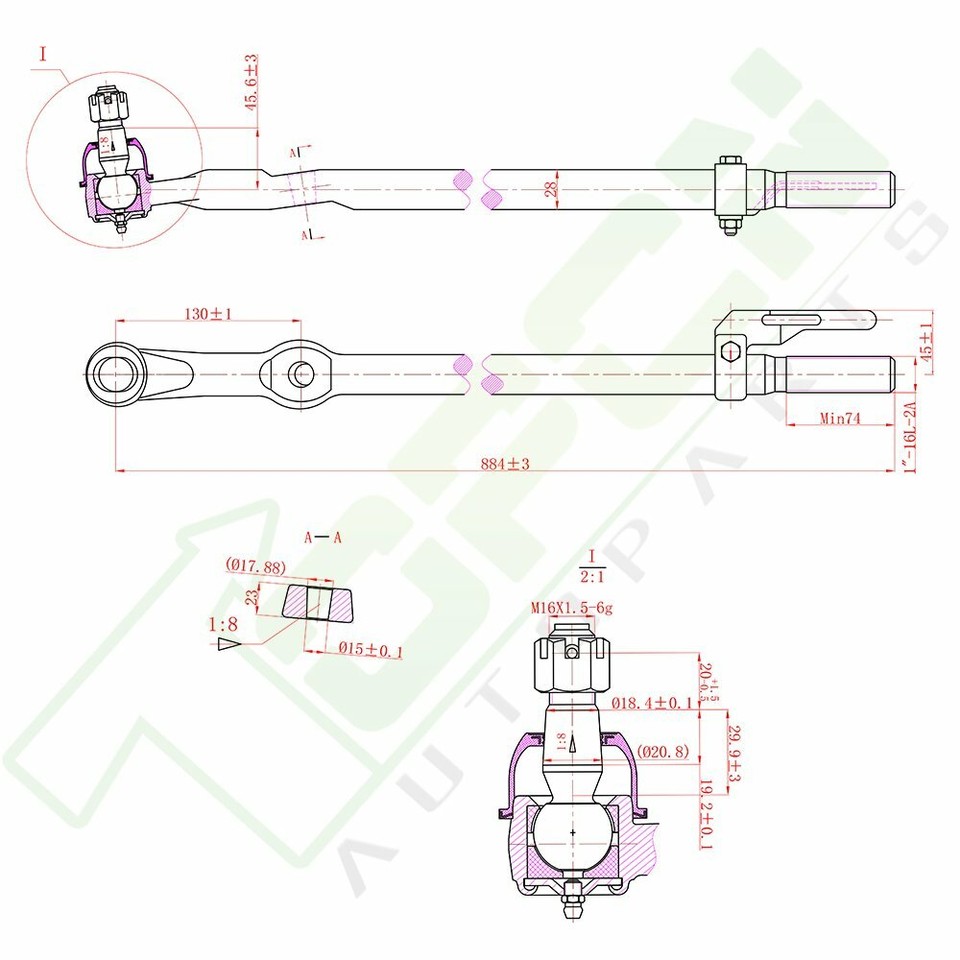 1x Replacement DS80749 Front Tie Rod End Fits For 2005 2006 2007-2010 ...