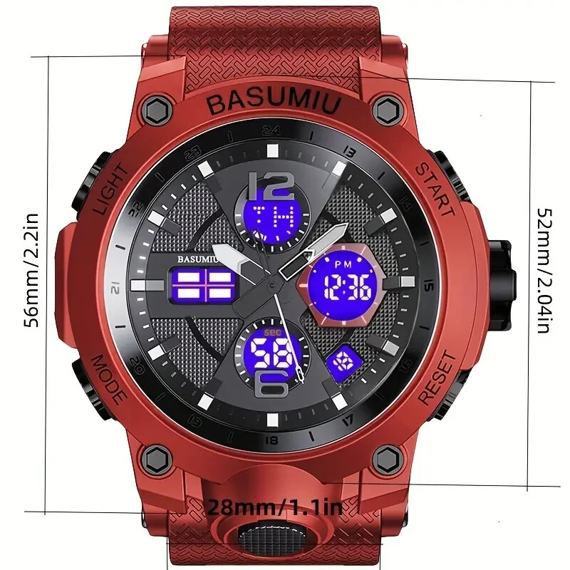 Digital Sports Watch Wrist Stylish Alarm Waterproof LED Display Outdoor ...