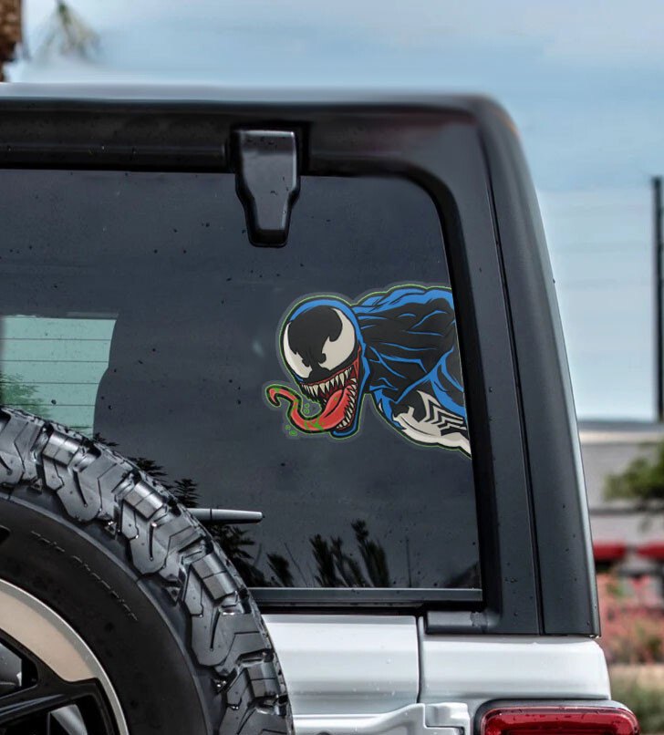 Venom Peeking Clear Vinyl Sticker 80s Marvel Spider-Man Car Laptop ...