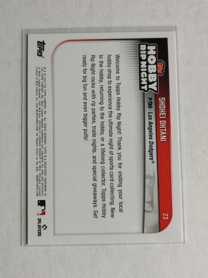 Shohei Ohtani 2024 Topps Hobby Rip Night Los Angeles Dodgers Baseball ...