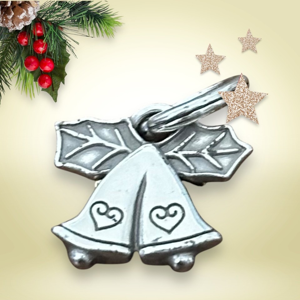 Brighton Silver Bells Charm- silver color bells- gold color bow ...