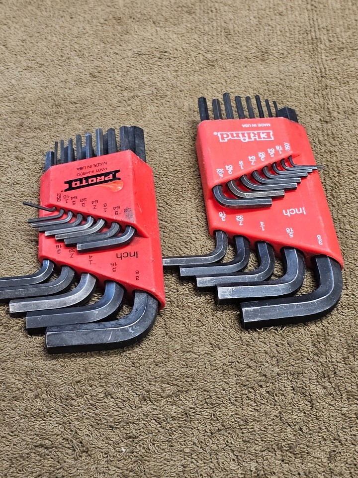 4 Proto Eklind Williams L Shaped Straight Hex Key Wrench Set Sae Metric ...