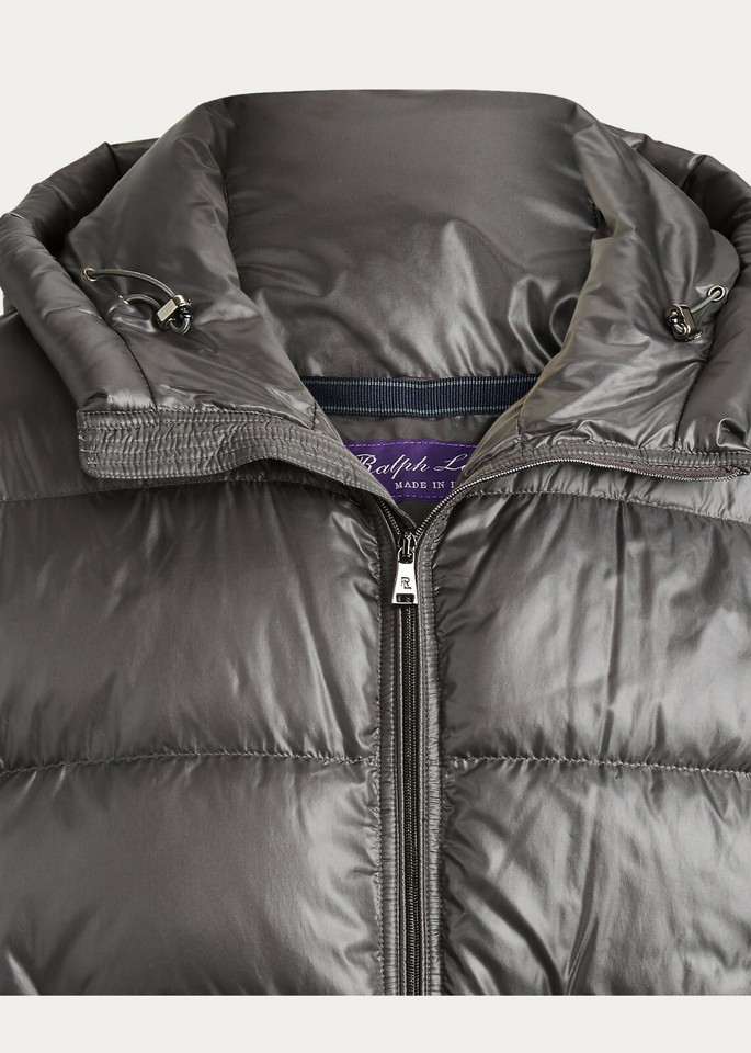 Ralph Lauren Purple Label Mens Mackay Goose Down Grey Ripstop Hooded ...