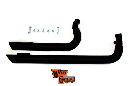 Wyatt Gatling Exhaust Drag Pipe Set Slash Cut Black fits Harley ...