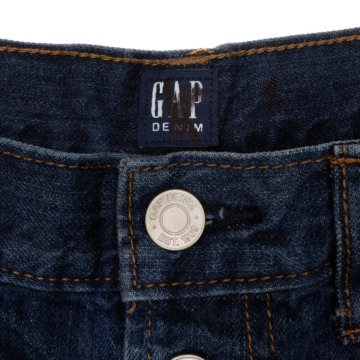 Gap Denim Skirt Womens Size 30 Button Fly Dark Cotton Blue Jean Raw Hem ...