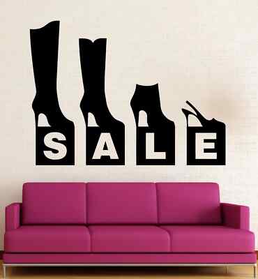 Shoe Store Wall Decal Sale Shopping Fashion SALE Quotes Window Wall ...