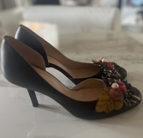 Stunning Black Leather Shoes /Heels By Pertu Size UK5/ EU38/ Excellent ...