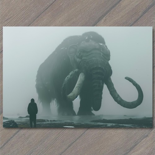 POSTCARD Woolly Mammoth Elephant Snowy Weird Vibe Strange Unusual ...