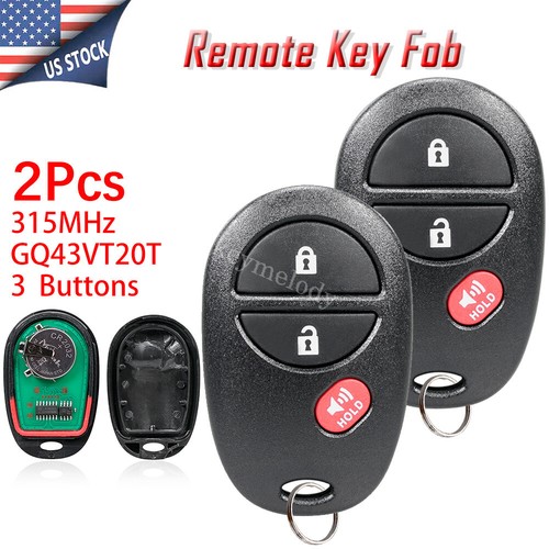 2 for 2005 - 2015 Toyota Tacoma Sienna 3B Remote Control Car Key Fob ...