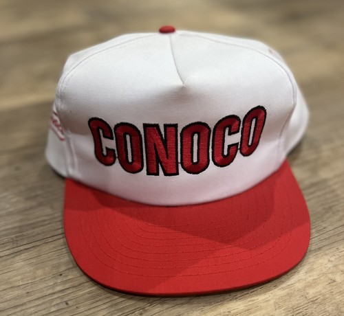 Vintage CONOCO Logo Gas Station White Snapback Hat Ca… - Gem