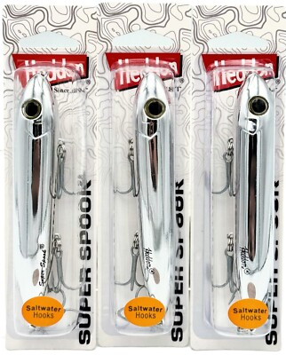 Lot of (3) Heddon Super Spook · Nickel · Saltwater Hooks | eBay