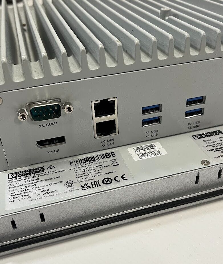 Phoenix Contact VL3 PPC Control Panel PC # 1376798 +24VDC 15.6 ...