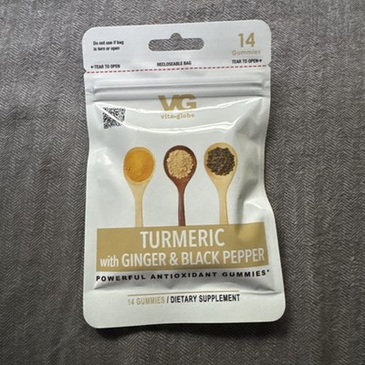 Vita Globe Antioxidant Gummies Turmeric Ginger & Black Pepper Immunity ...