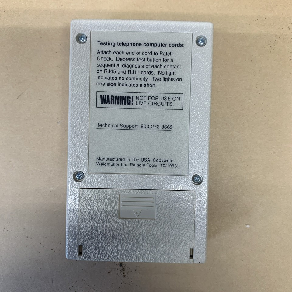 Ethernet Cable Checker -Paladin Tools PATCH CHECK 1529 for RJ11, RJ45 ...