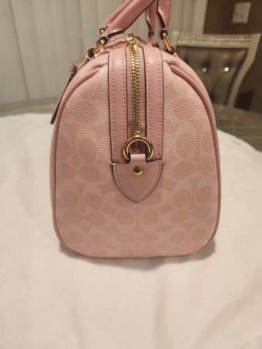 NWT Coach Large Rowan Satchel Bag In Signature Canvas Powder Pink Hand ...
