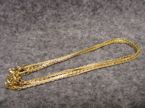 (5) Thin 2mm Boston Link Chain Bracelet Bracelets Gold Plated 8.5" Long ...