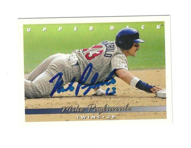 Signed Mike Pagliarulo Minnesota Twins 1993 Upper Deck Card #306 w/COA ...