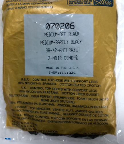 1 x Silkies Medium OFF BLACK 070206 Control Top USA Made Vtg | eBay UK