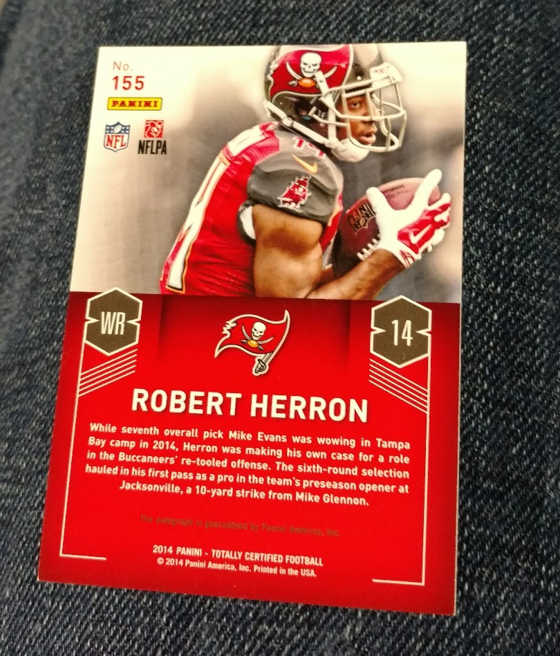 2014 Totally Certified Rookie Signatures #155 Robert Herron Autograph ...