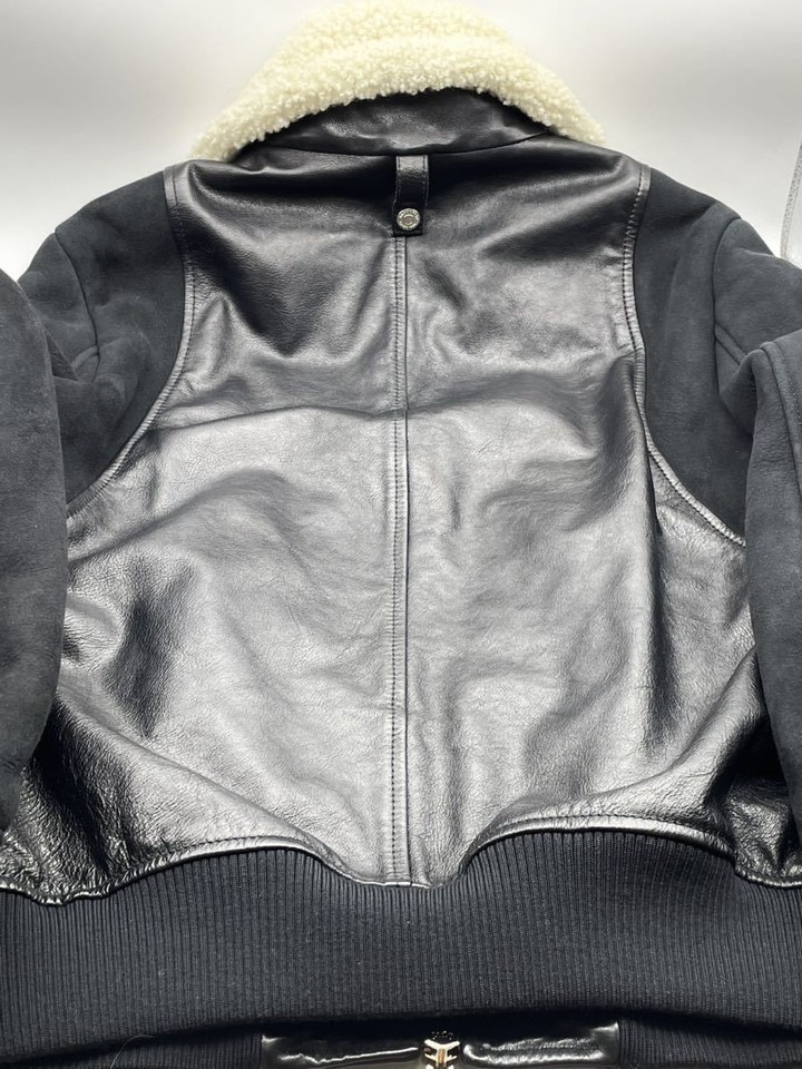 Used Dsquared 2 Leather Jacket Size 50 Black Length 68cm | eBay