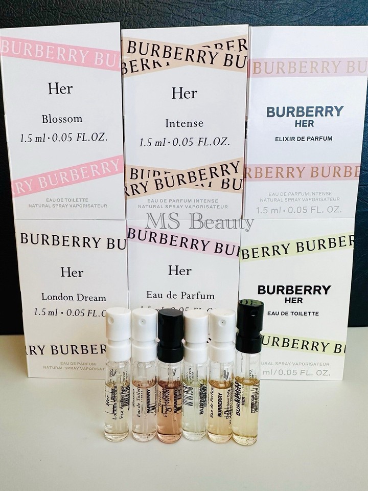 Burberry Her Perfume Collection Sample Size 6pcs (Her Blossom, Intense ...