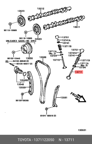 Genuine OE intake valve, 1371122050 for TOYOTA 13711-22050 | eBay