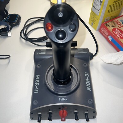 Saitek AV8R-01 USB Joystick PC Dual Throttle Flight Sim Stick Control ...