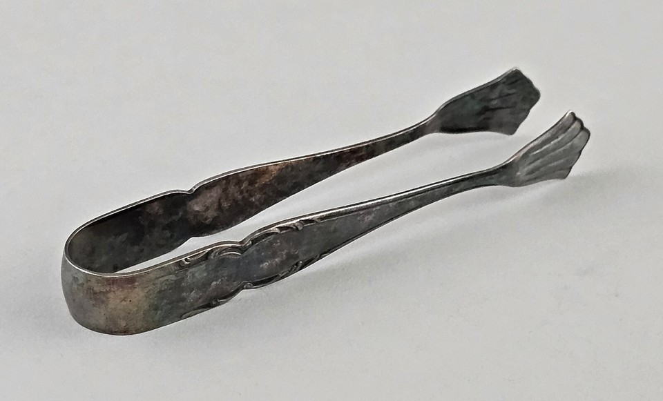 a-9330047 Silver Plated Sugar Tongs Wellner 90s Edition Fan Decor L ...