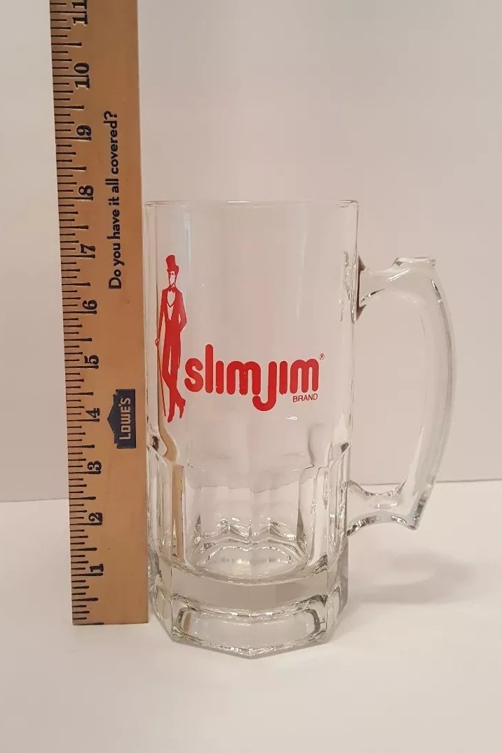 Slim Jim Glass Beer Mug Stein 32 oz 8 inch | eBay
