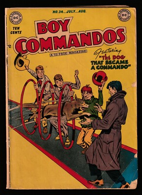 DC BOY COMMANDOS No. 34 (1949) Dog that Became A Commando! 52 Pages! | eBay