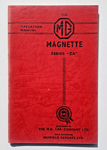 MG Magnette Series "ZA" Operation Manual 6th edition car manual | eBay ...