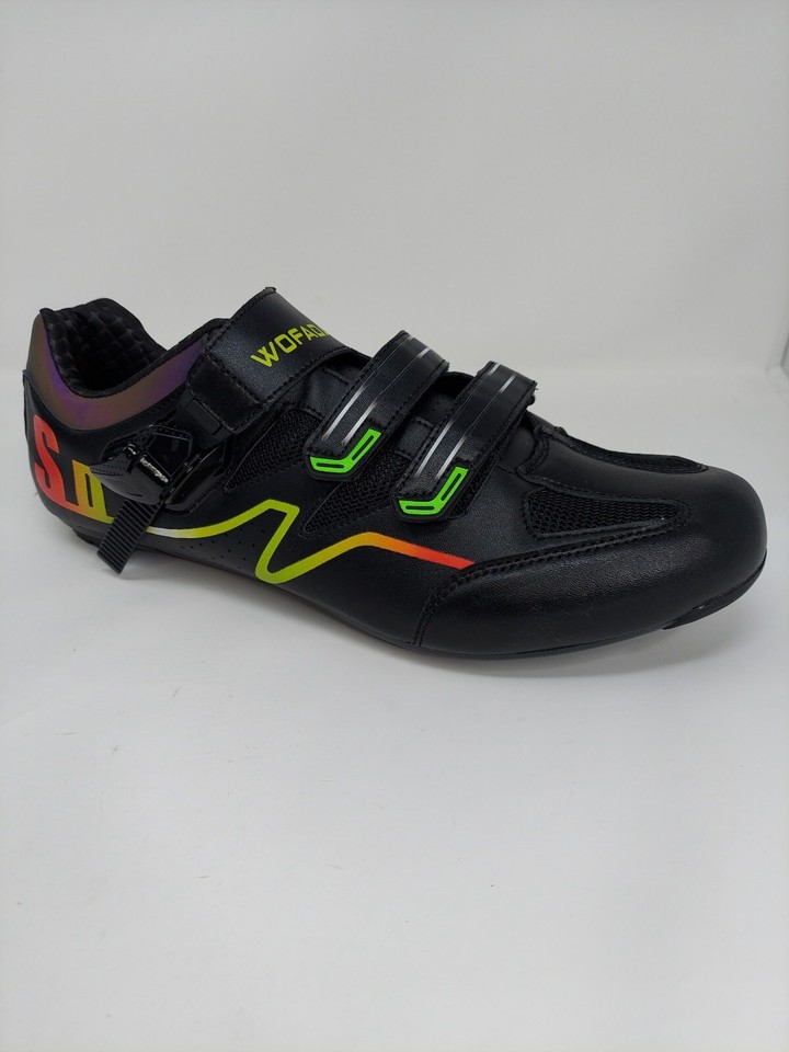 Wofada Peloton Bike Cycling Shoes Mens Size 12 Black Snap on Buckle | eBay