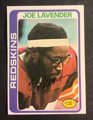 Washington Redskins JOE LAVENDER autographed signed 1978 TOPPS auto SB ...