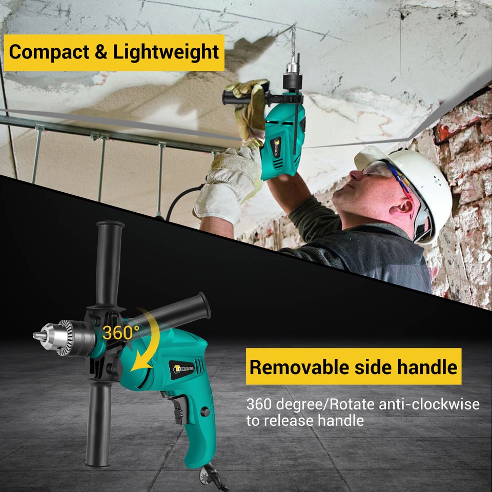 850W Electric Power Hammer Drill 27pc Kit Tool Set Impact Hammer 13mm ...