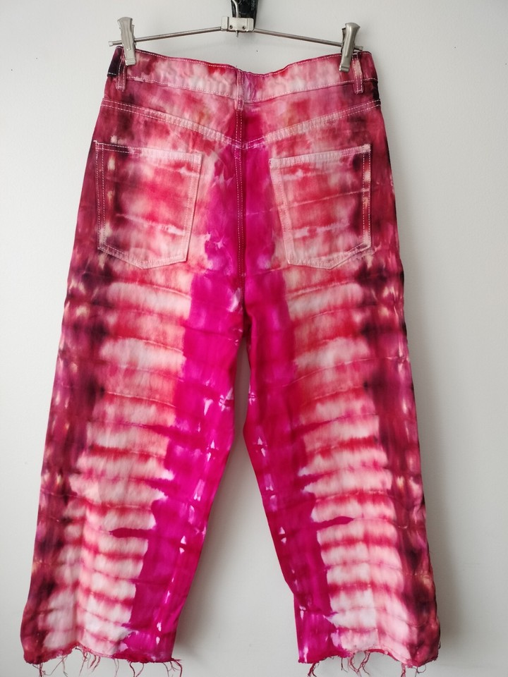 Womens Tie dye jeans Jay Jays size 10 wide leg cropped Andi bright ...