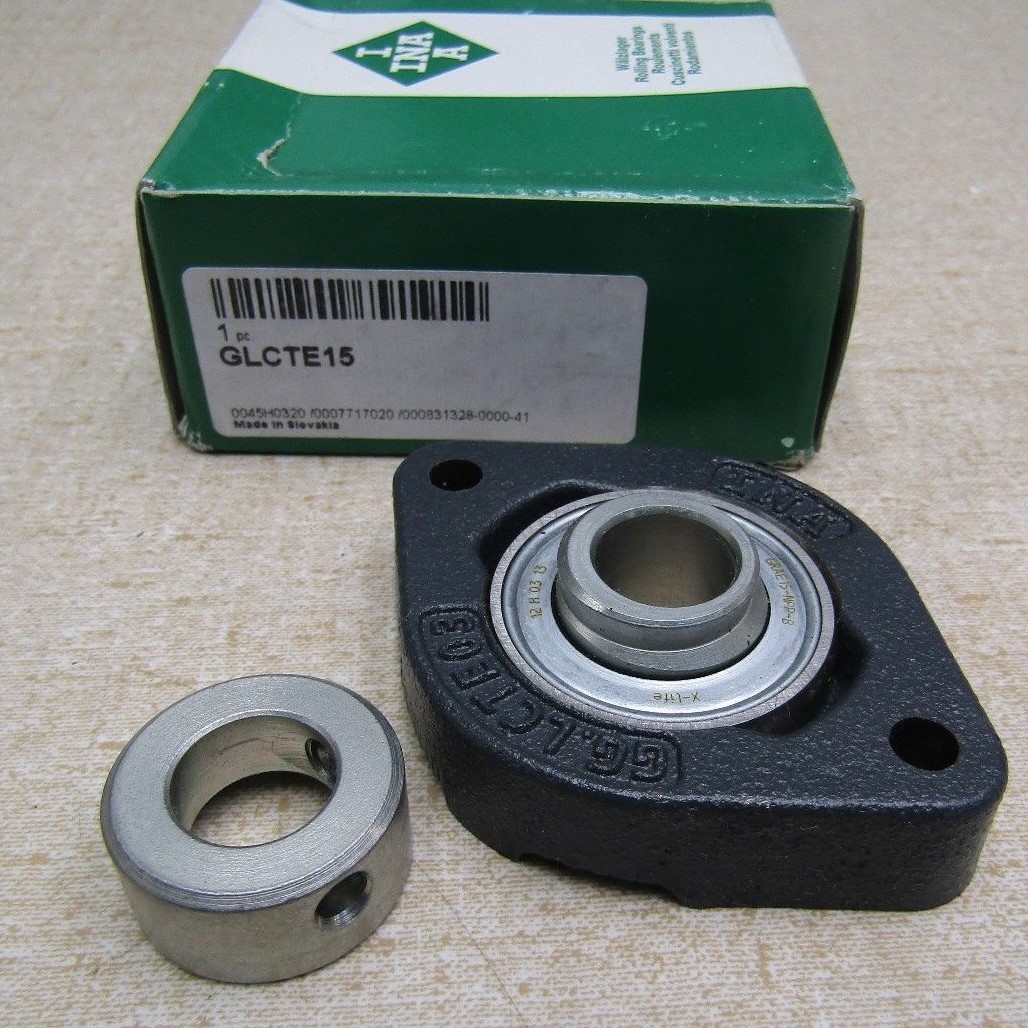INA GLCTE15 15mm 2-Bolt Flanged Bearing with GRAE15-XL-NPPB Insert ...