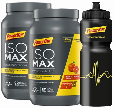 Powerbar IsoMax Sports Drink 2x1,2kg Dose Blutorange + BONUS ...