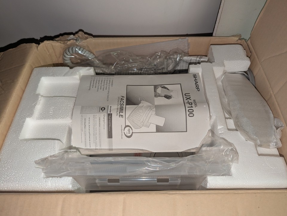 NEW Sharp UX-P100 Plain Paper Personal Fax Machine Copier Phone Caller ...