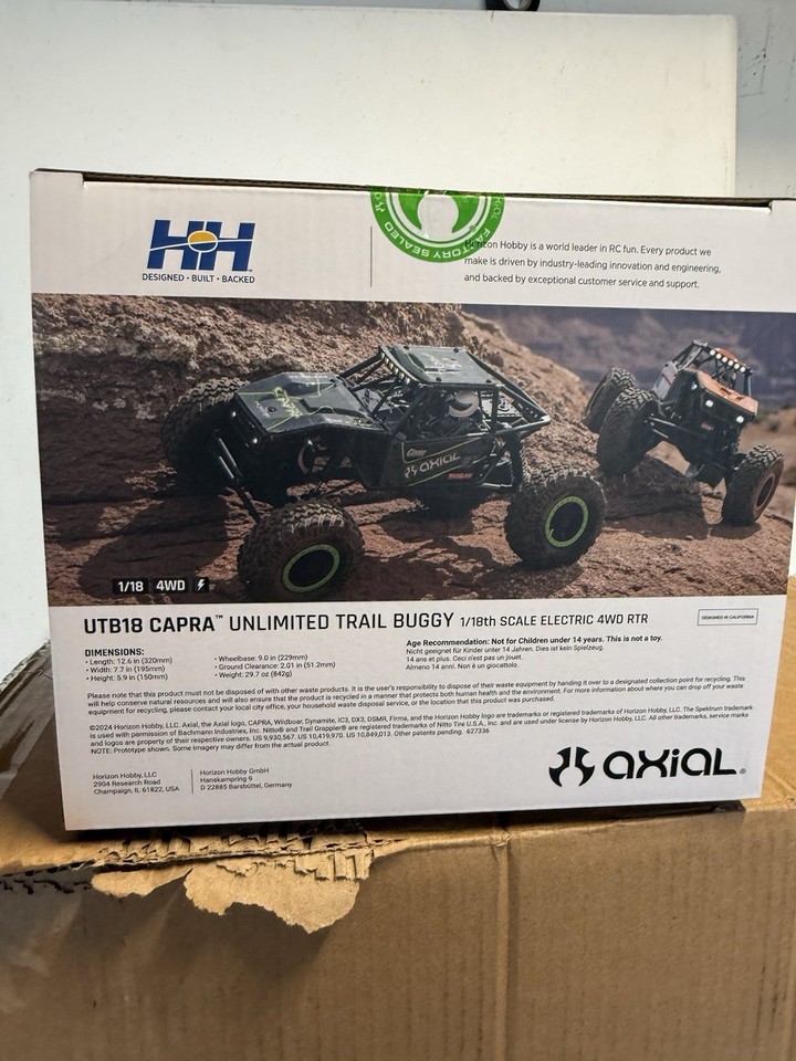 Axial UTB18 Capra V2 1/18 RTR 4WD Unlimited Trail Buggy Grey FOX ...