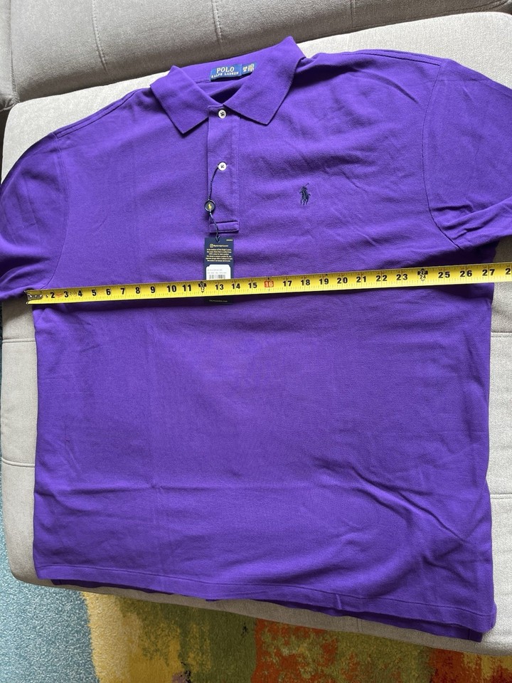 Polo Ralph Lauren Mesh Polo Short Sleeve Shirt Purple Big & Tall Men’s ...