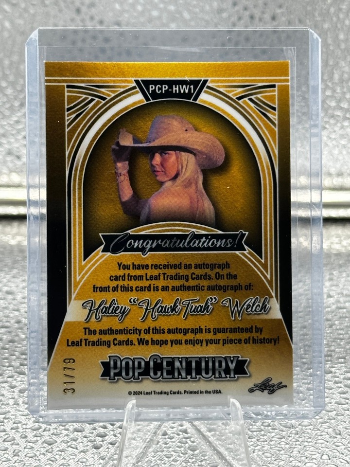2024 Leaf Pop Century HALIEY Hawk Tuah WELCH Auto INSCRIBED SP /79 I 3 ...