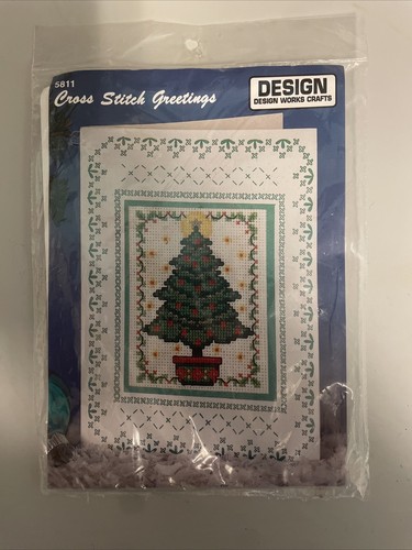 Vintage Cross Stitch Christmas Card Greeting Design Works Crafts Kit ...