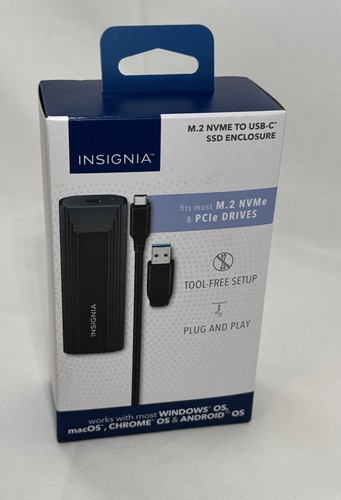 Insignia- M.2 NVMe to USB-C SSD Enclosure Works Windows OS MacOS ...