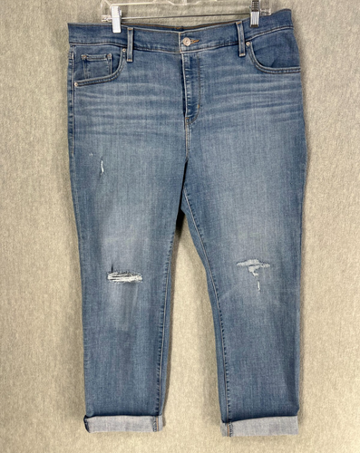 Levi's 724 Straight Jeans Women's 16W Blue Denim High Rise Distressed ...