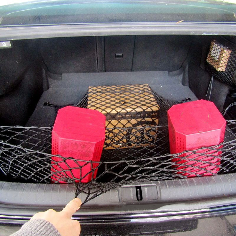 43.3" Cargo Boot Net Mesh Bag, Trunk Bed Nylon Storage Bins Standing ...