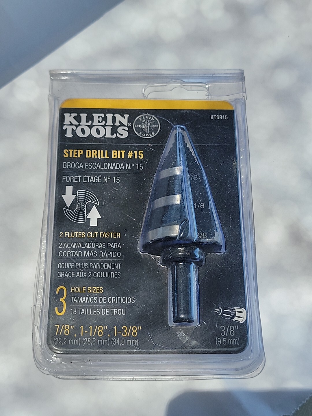 KLEIN TOOLS STEP DRILL BIT #15 MODEL: KTSB15 7/8", 1-1/8", 1-3/8" NEW ...