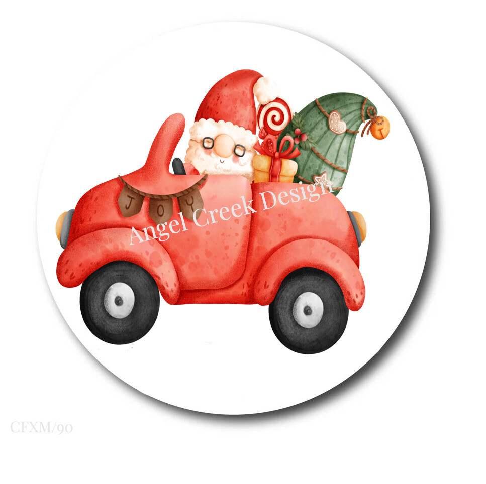 Cute Christmas Santa in Car Scrapbook Stickers Holiday Labels Envelope ...
